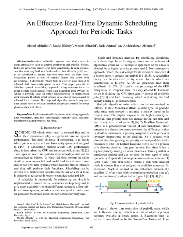 Pdf A Dijkstra Inspired Algorithm For Optimized Real Time Tasking With Minimal Energy
