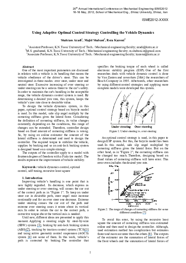 (PDF) Using Adaptive Optimal Control Strategy Controlling the Vehicle ...