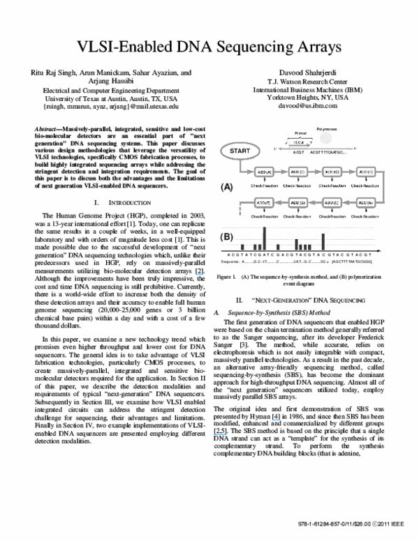 Pdf Vlsi Enabled Dna Sequencing Arrays 
