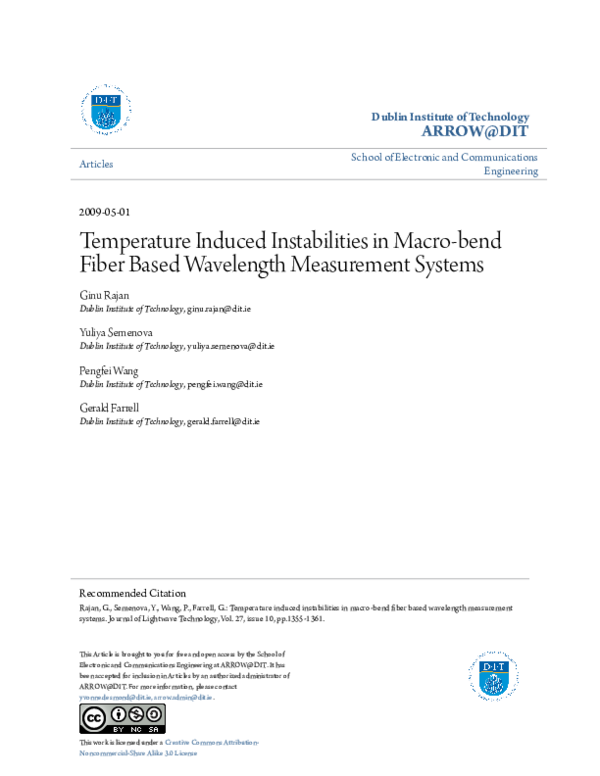 (PDF) Temperature-Induced Instabilities in Macro-Bend Fiber Based ...