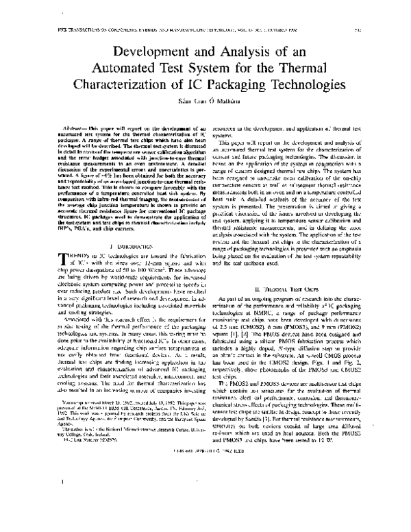 (PDF) Development and analysis of an automated test system for the ...