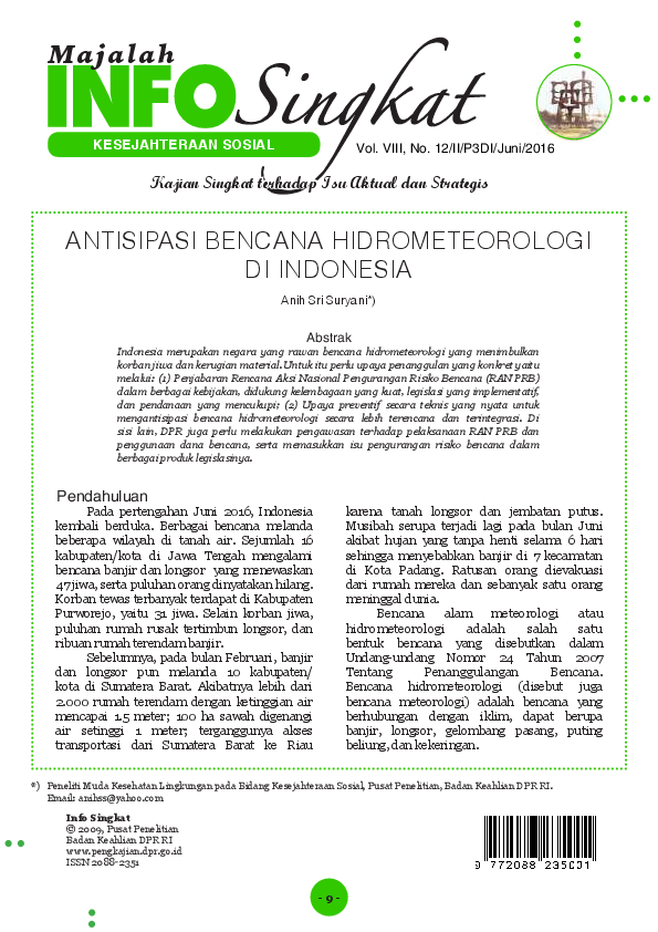 (PDF) 12 Antisipasi Bencana Hidrometeorologi di Indonesia