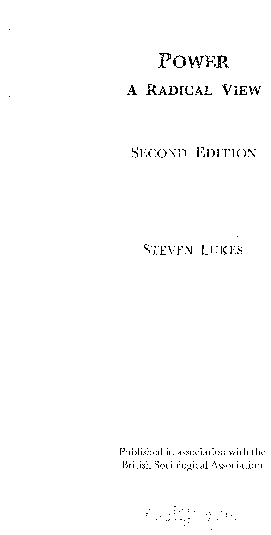 (PDF) Power: A Radical View