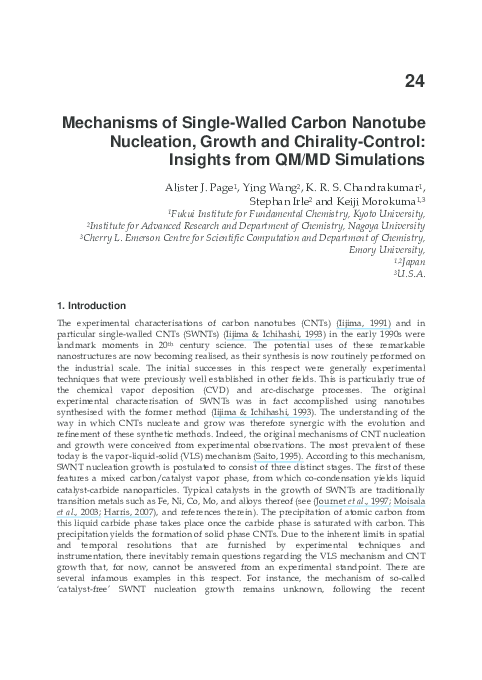 (PDF) Mechanisms of Single-Walled Carbon Nanotube Nucleation, Growth ...