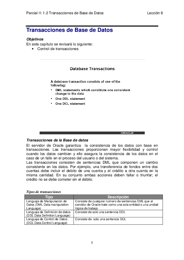 (PDF) Parcial II: 1.2 Transacciones de Base de Datos Lección 8 ...