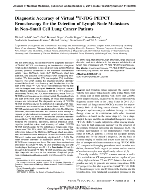 (PDF) Diagnostic Accuracy of Virtual 18F-FDG PET/CT Bronchoscopy for the Detection of Lymph Node ...