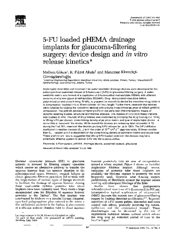 (PDF) 5-FU loaded pHEMA drainage implants for glaucoma-filtering ...