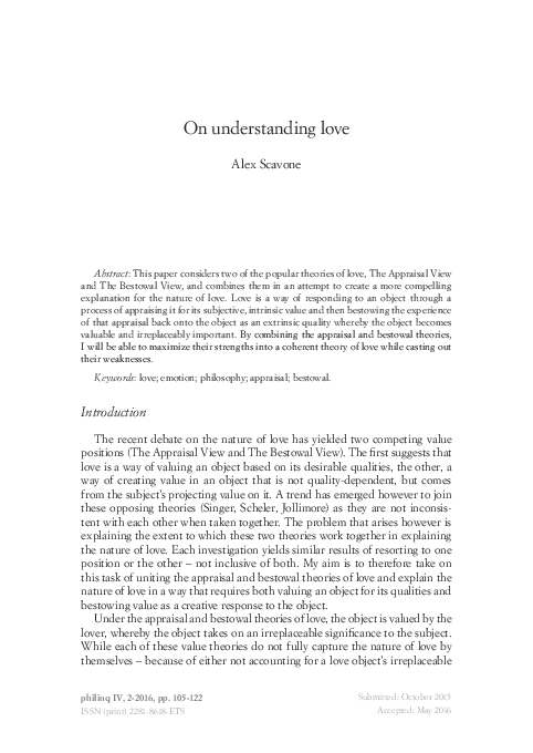 (PDF) On understanding love
