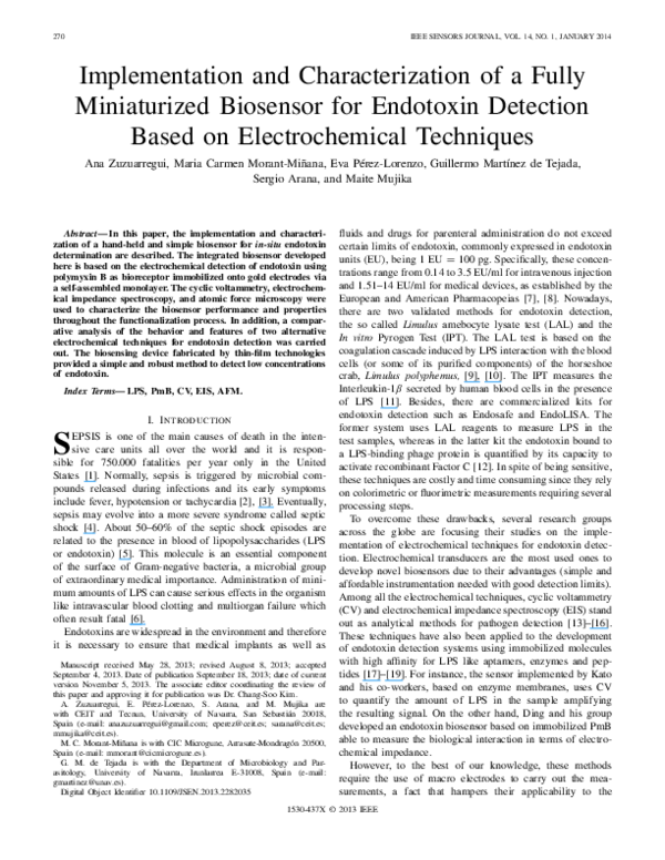 (PDF) Implementation and Characterization of a Fully Miniaturized Biosensor for Endotoxin ...