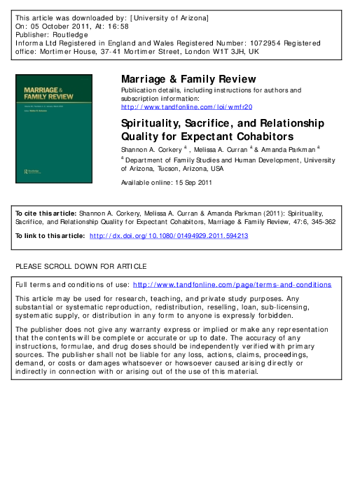 (PDF) Spirituality, Sacrifice, and Relationship Quality for Expectant ...