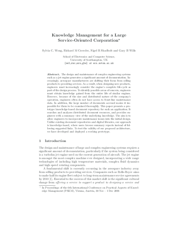 (PDF) Knowledge Sharing to Support Collaborative Engineering at PLM Environment