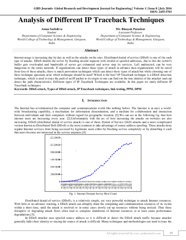 (PDF) Analysis of Different IP Traceback Techniques