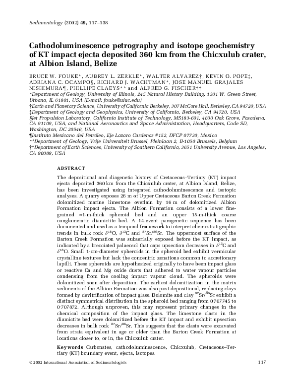 (PDF) Cathodoluminescence petrography and isotope geochemistry of KT ...