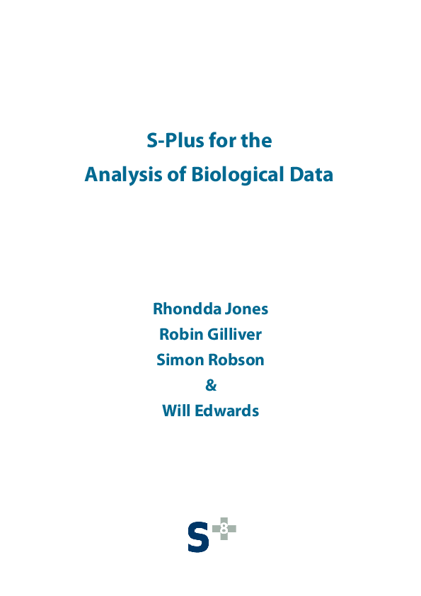 (PDF) S-Plus for the Analysis of Biological Data: Table of Contents ...