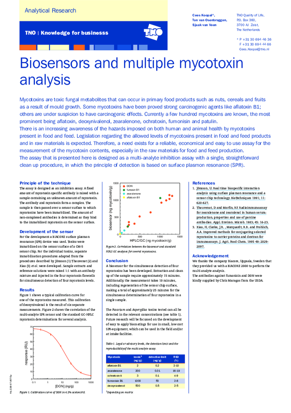 (PDF) Biosensors and multiple mycotoxin analysis