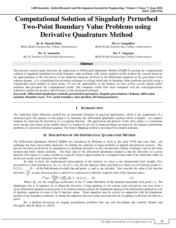 Pdf Computational Solution Of Singularly Perturbed Two Point Boundary