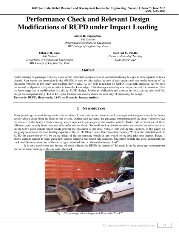 (PDF) Performance Check and Relevant Design Modifications of RUPD under ...