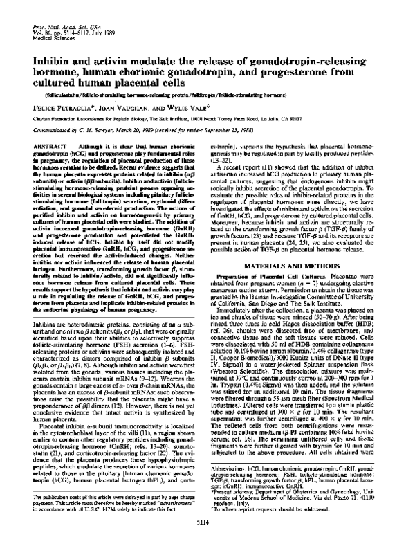 (PDF) Inhibin and activin modulate the release of gonadotropin ...