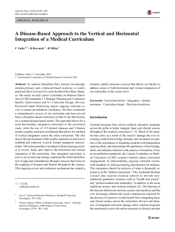(PDF) A Disease-Based Approach to the Vertical and Horizontal ...