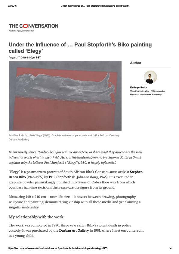 (PDF) Under the Influence of … Paul Stopforth’s Biko painting called ...