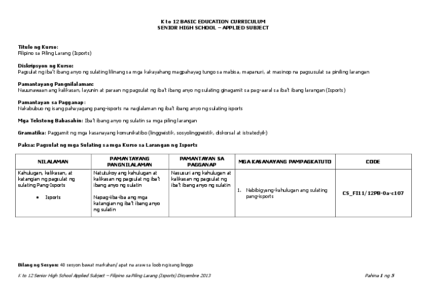 (PDF) K to 12 BASIC EDUCATION CURRICULUM SENIOR HIGH SCHOOL – APPLIED ...