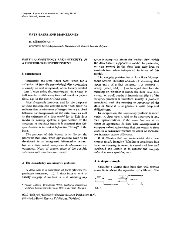 (PDF) Data bases and mainframes