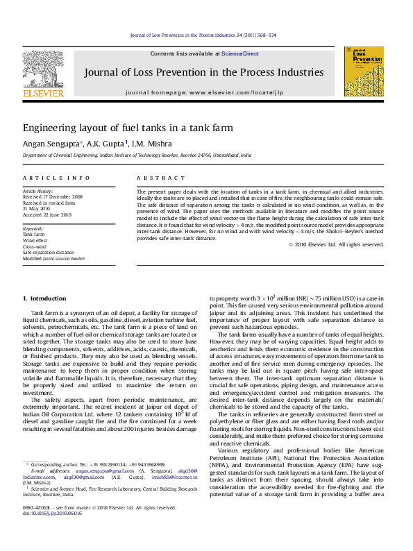 (PDF) Engineering layout of fuel tanks in a tank farm