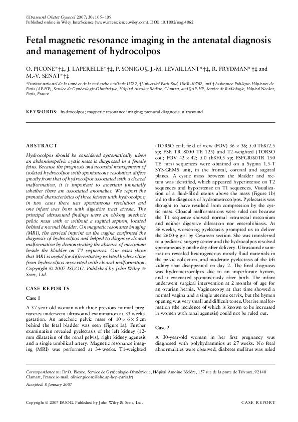 (PDF) Fetal magnetic resonance imaging in the antenatal diagnosis and ...