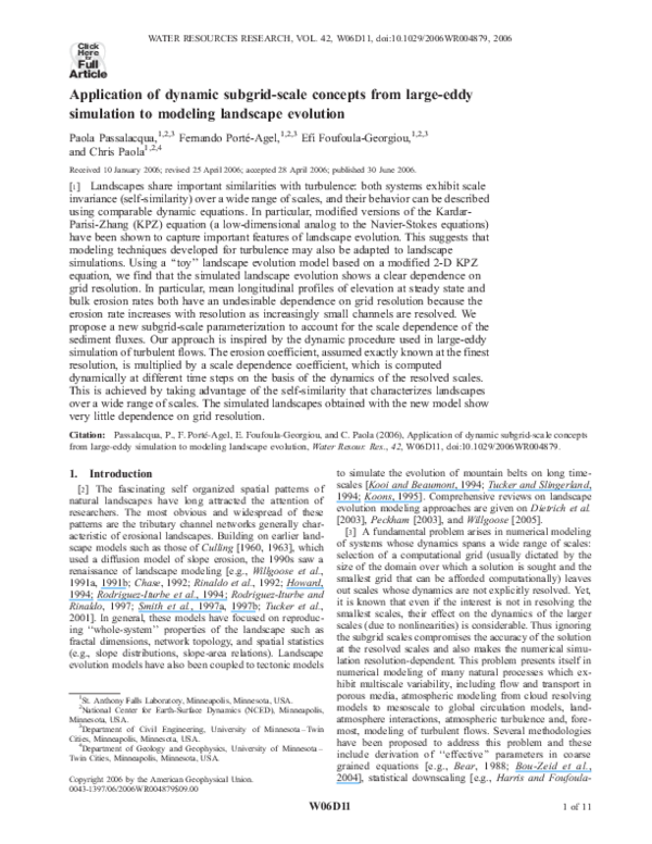 Pdf Application Of Dynamic Subgrid Scale Concepts From Large Eddy Simulation To Modeling