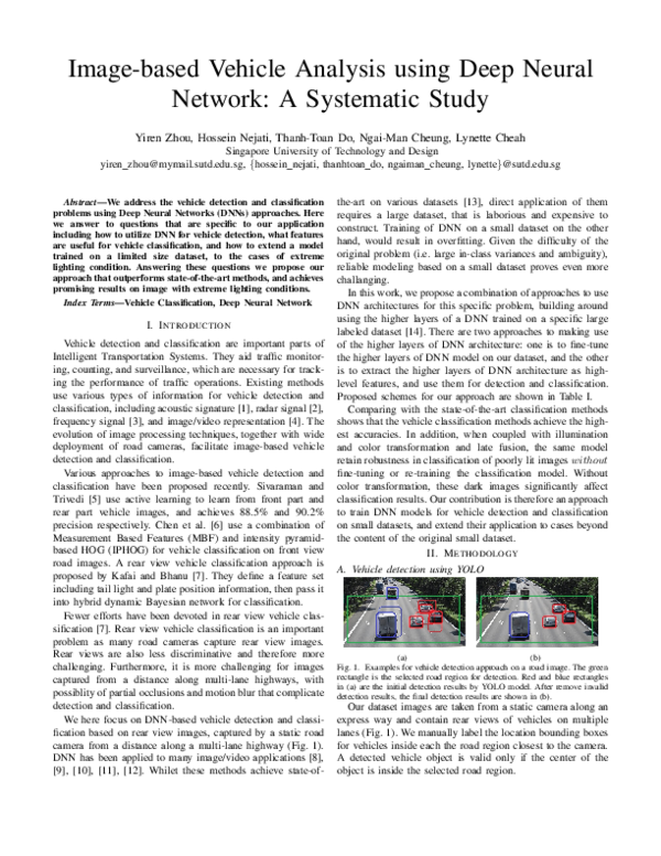 Pdf Image Based Vehicle Analysis Using Deep Neural Network A