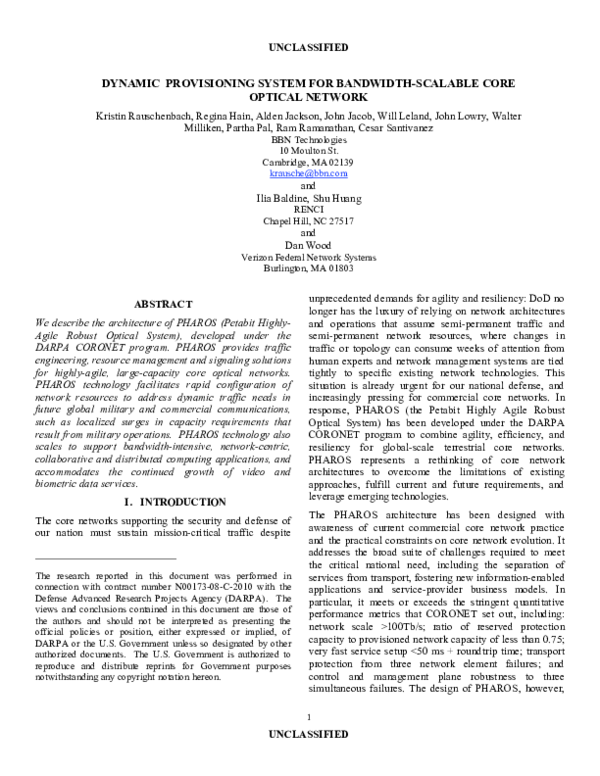 Pdf Dynamic Provisioning System For Bandwidth Scalable Core Optical