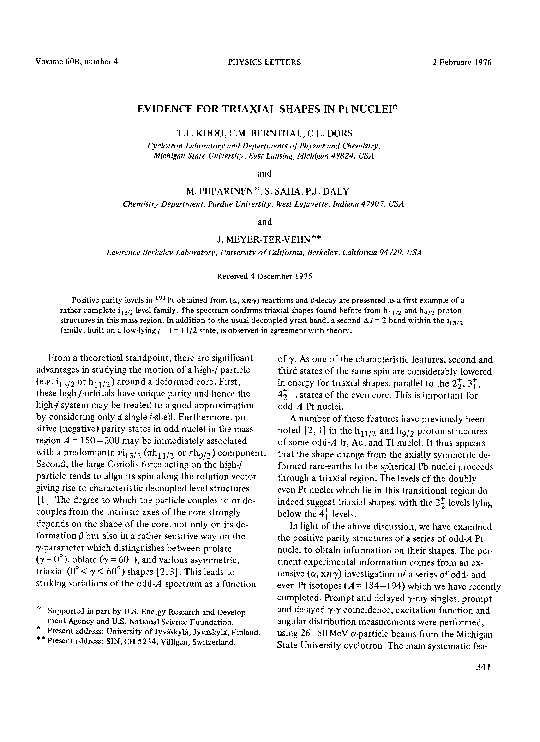 (PDF) Evidence for triaxial shapes in Pt nuclei