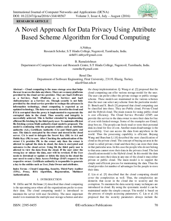 (PDF) Data Privacy in Cloud Computing via Attribute-Based Scheme