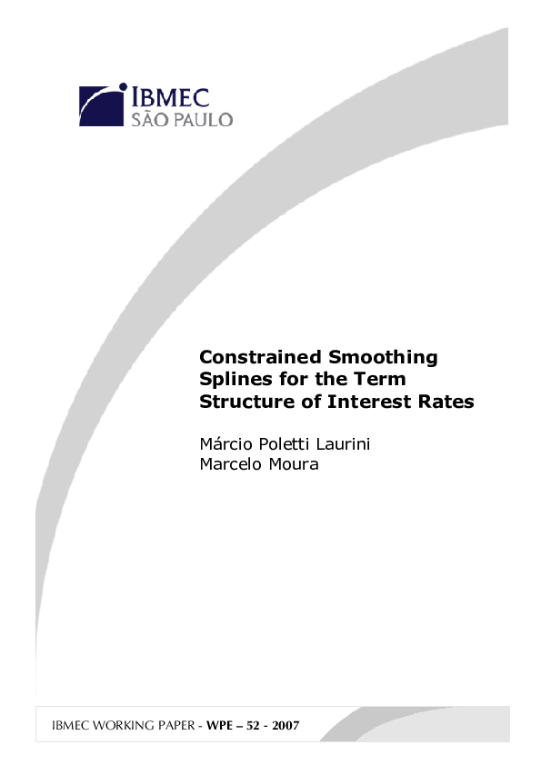 Pdf Constrained Smoothing B Splines For The Term Structure Of Interest Rates