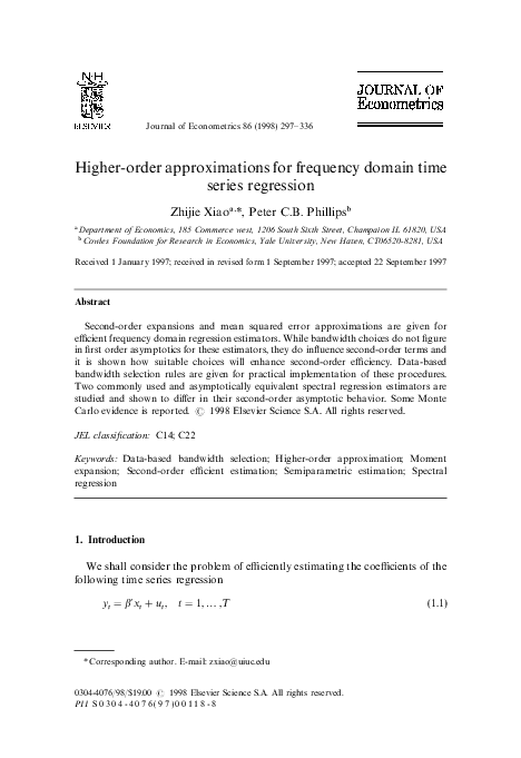 (PDF) Higher-order approximations for frequency domain time series regression