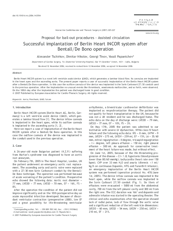 (PDF) Proposal for bail-out procedures - Assisted circulation ...