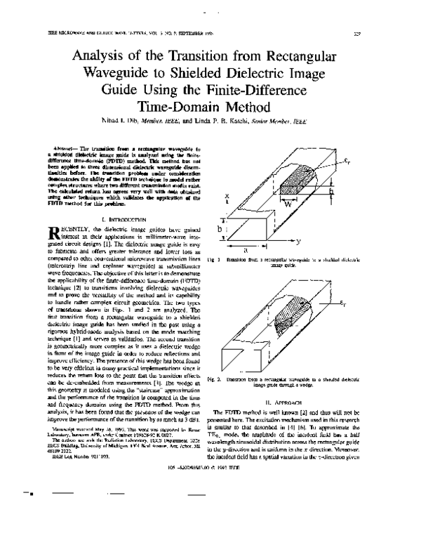 Pdf Analysis Of The Transition From Rectangular Waveguide To Shielded