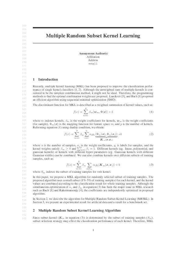 (PDF) Multiple Random Subset-Kernel Learning