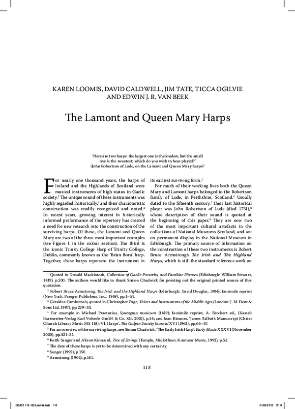 (PDF) The Lamont and Queen Mary Harps