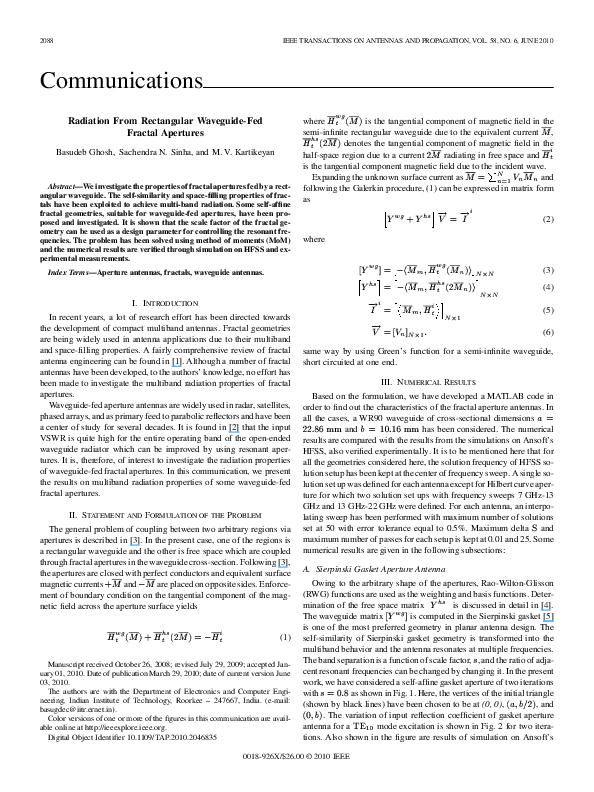 (PDF) Radiation From Rectangular Waveguide-Fed Fractal Apertures