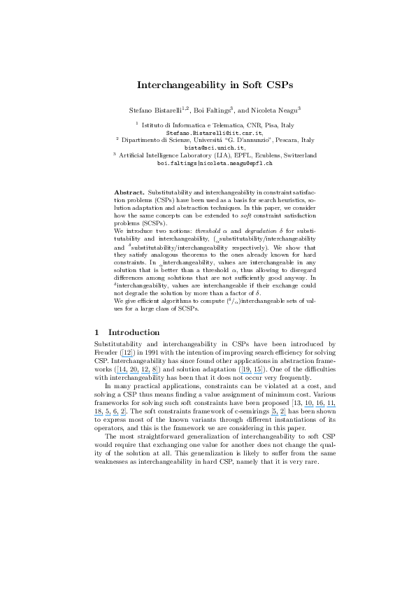 (PDF) Studying Interchangeability in Constraint Satisfaction Problems | Nicoleta Neagu ...
