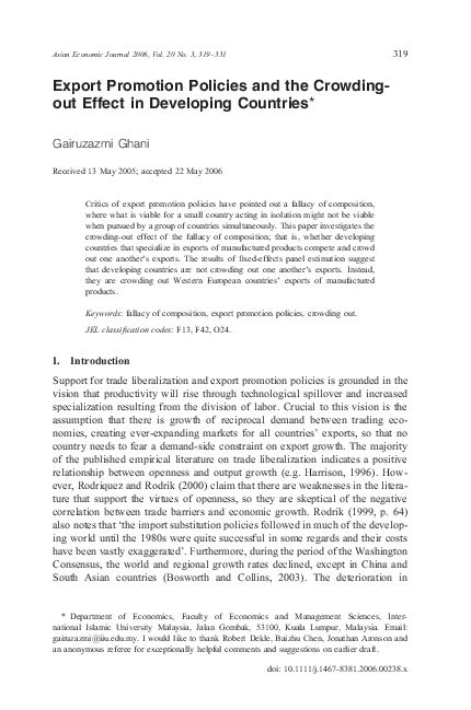 (PDF) Export Promotion Policies and the Crowding-out Effect in ...