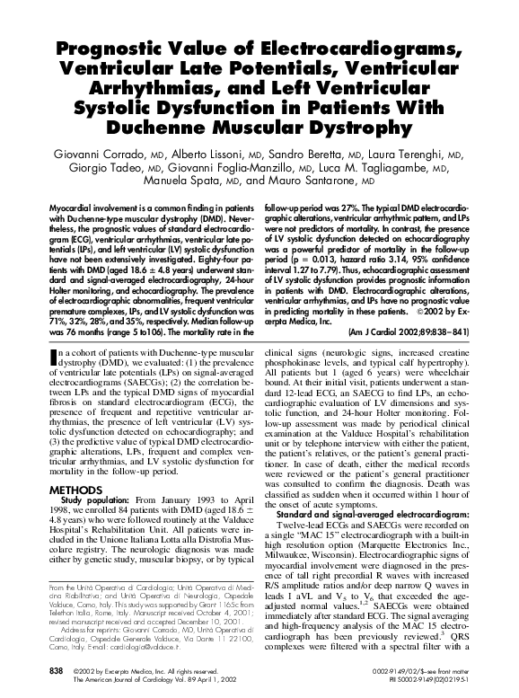 (PDF) Prognostic value of electrocardiograms, ventricular late ...