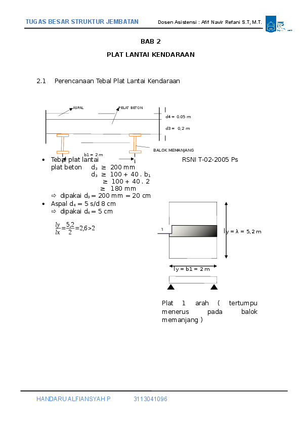 (DOC) BAB 2 PERHITUNGAN PLAT LANTAI KENDARAAN