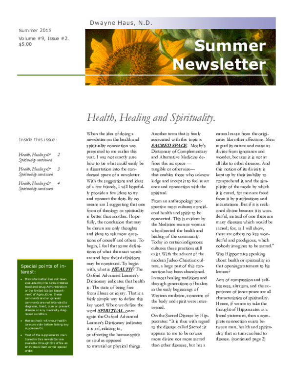 (PDF) Summer Newsletter