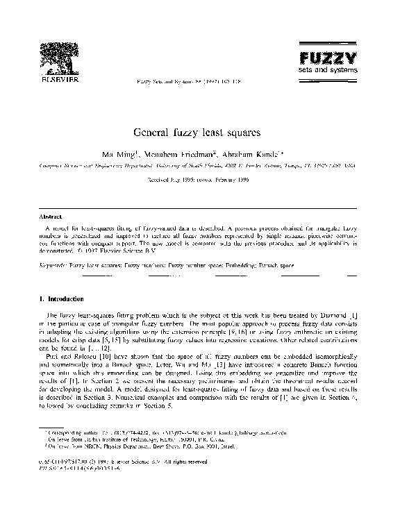 (PDF) General fuzzy least squares