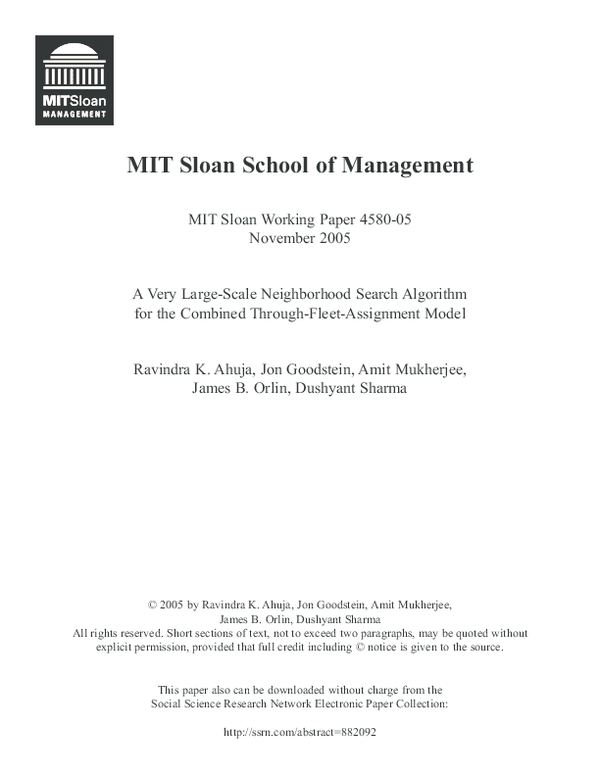 (PDF) A Very Large-Scale Neighborhood Search Algorithm for the Combined ...