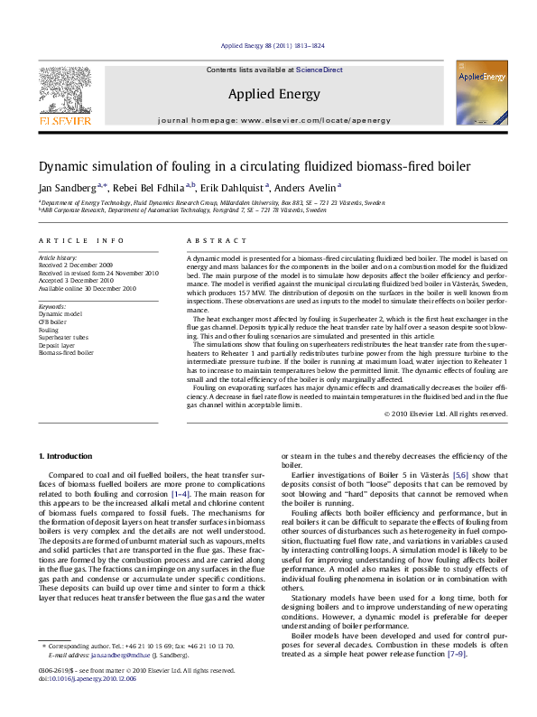 (PDF) Dynamic simulation of fouling in a circulating fluidized biomass ...
