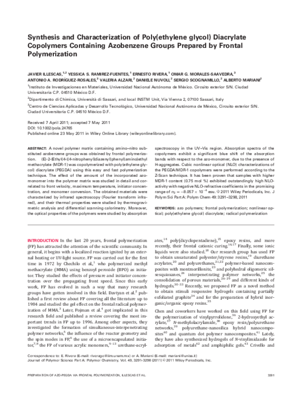 (PDF) Synthesis and characterization of polyethylene glycol ...