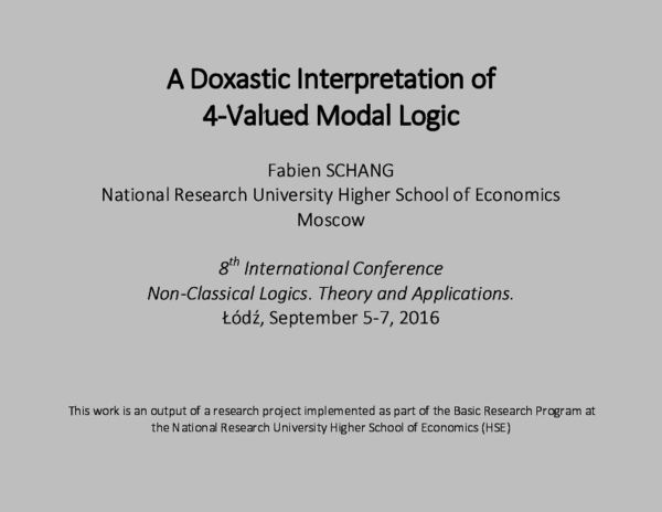 (PDF) A Doxastic Interpretation of 4-Valued Modal Logic | Fabien Schang - Academia.edu